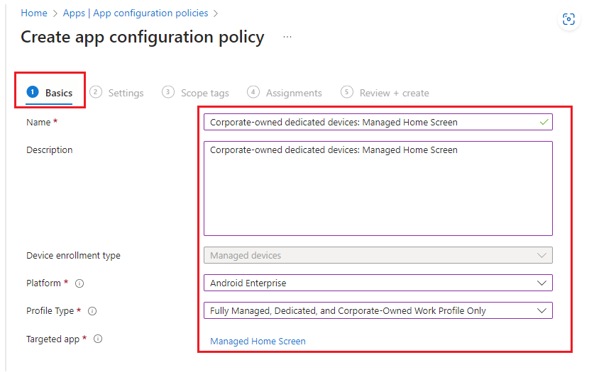 How to create App Configuration Profiles for managed Android Enterprise devices?