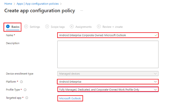 How to create App Configuration Profiles for managed Android Enterprise devices?