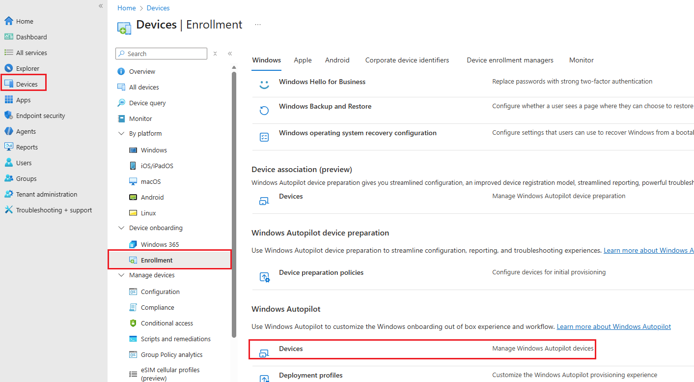 How to pre-provision autopilot devices